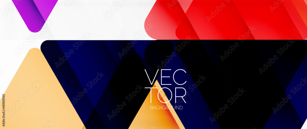Abstract background. Color transparent triangles in mosaic style with ...