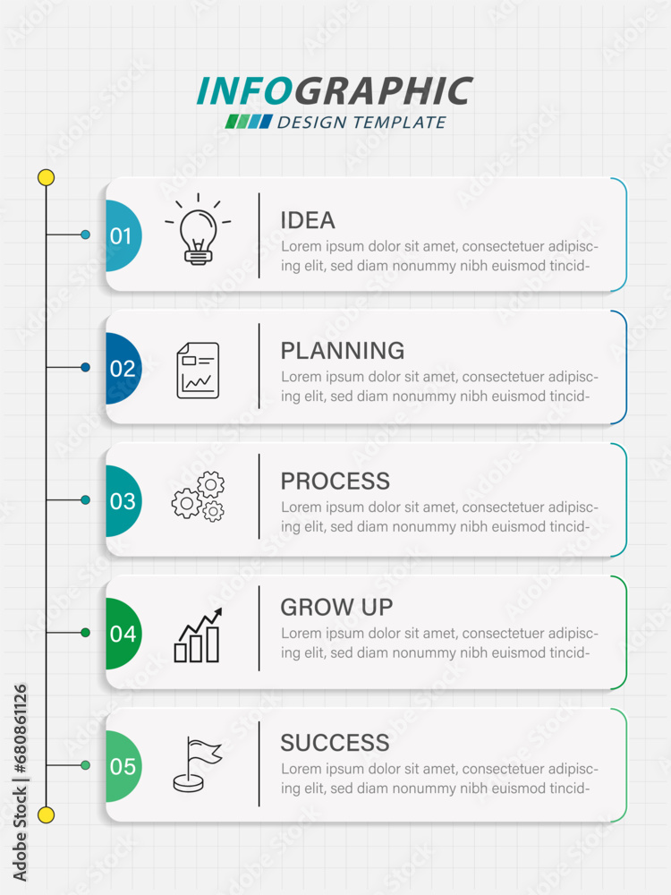 Timeline Creator infographic template. 5 Step timeline journey ...