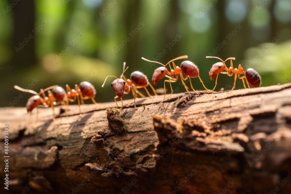 Diligent Ants March Together In Search Of Sustenance. Сoncept ...