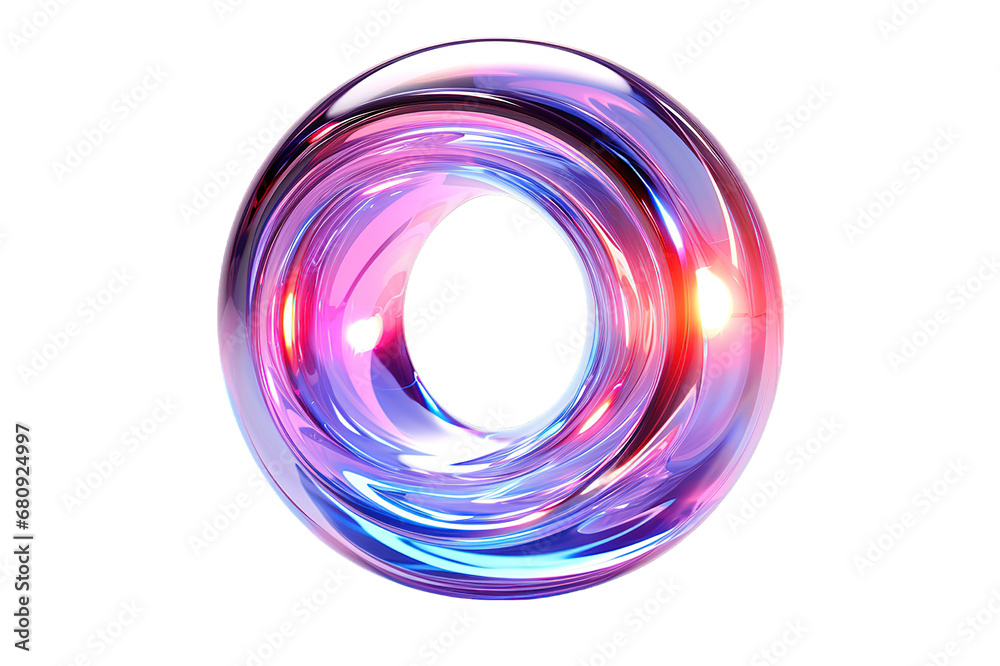 3d render of abstract glass sphere with blur and dispersion effect with ...