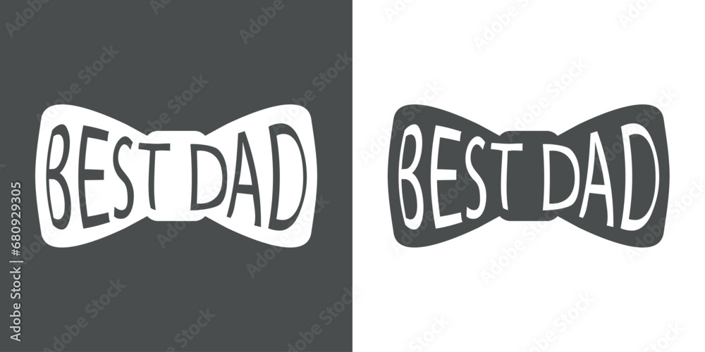Vector de Stock Día del Padre. Silueta de corbata de lazo con letras de ...