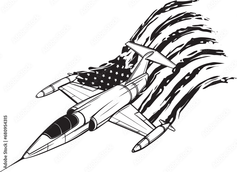 Fighter jet drawing line art vector illustration for coloring book ...