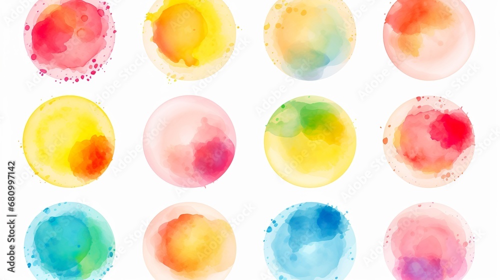 Circle shape Ombre pastel color backgrounds set. for label, tag, logo ...