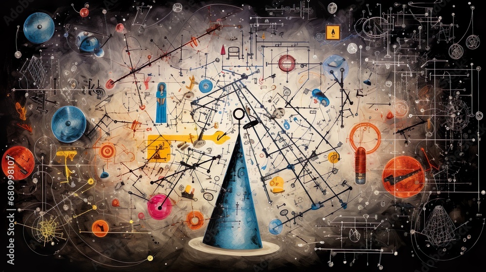 Digital seamless mathematical formulas. Abstract digital futuristic background with math ...