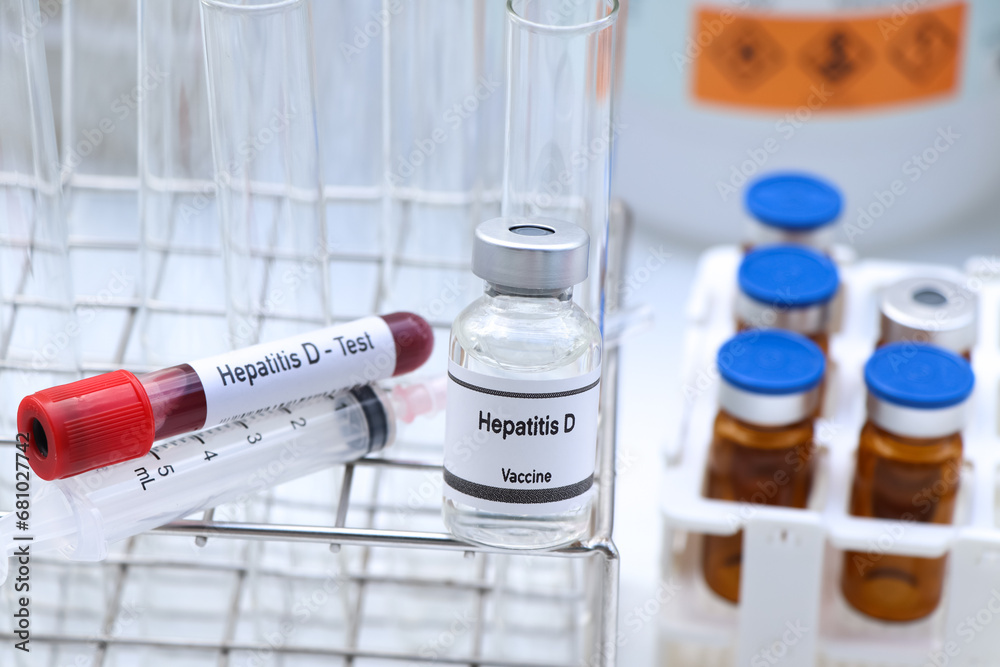 Hepatitis D vaccine in a vial, immunization and treatment of infection Stock Photo | Adobe Stock