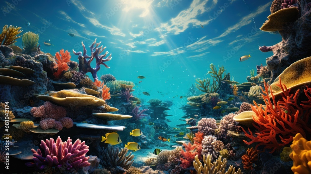 Marine Conservation, a vibrant coral reef scene, need to protect and ...