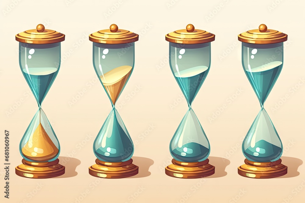 Simple Hourglass Collection, Sand Clocks for Sprite Sheet Animation ...