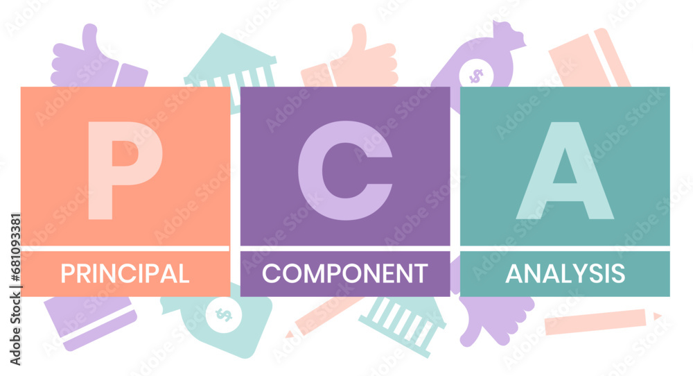 PCA, Principal Component Analysis acronym. Concept with keyword and ...