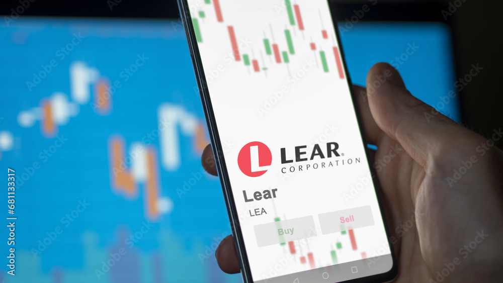 November 20th 2023. The logo of Lear on a giant white screen, the brand on a device. Stock Photo ...
