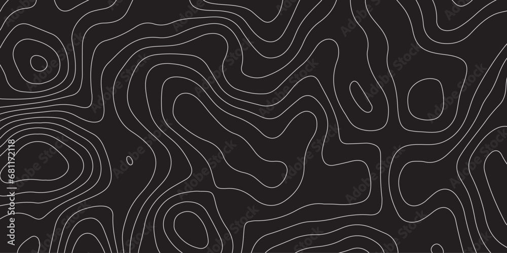 Abstract background of the topographic contours map with geographic ...