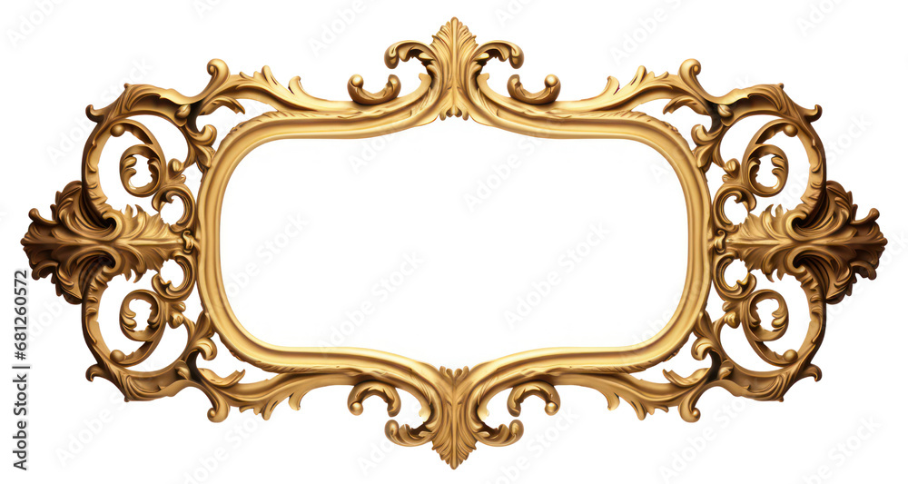 Rectangular gold royal frame border with a medieval aesthetic, enhanced ...