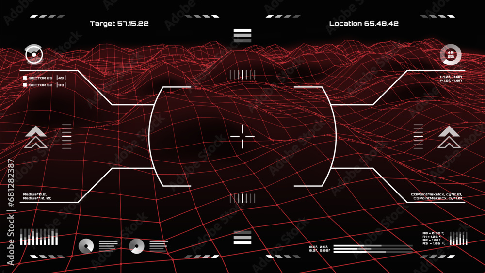 Стоковое векторное изображение «Military HUD target aim control and ...