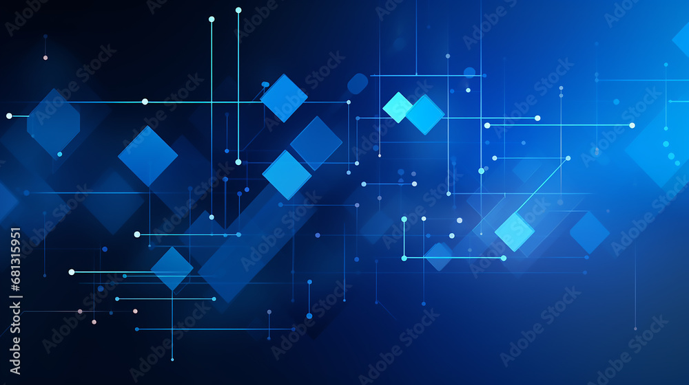 Abstract technology futuristic digital graphic concept blue square ...