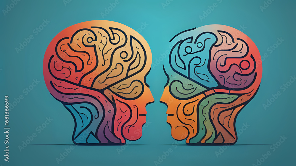 brain illustration, brain vector, Brain puzzle icon, Colorful ...