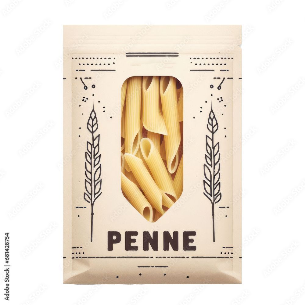Pasta penne box package isolated on white transparent background, png の ...