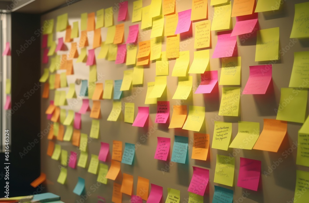 Sticky notes board sticker reminder. Color tape memory blank. Generate ...