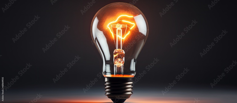 In an isolated white background, a black object emits a radiant light ...