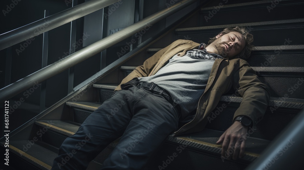 Convey the gravity of indoor accidents! An unconscious man lies after ...