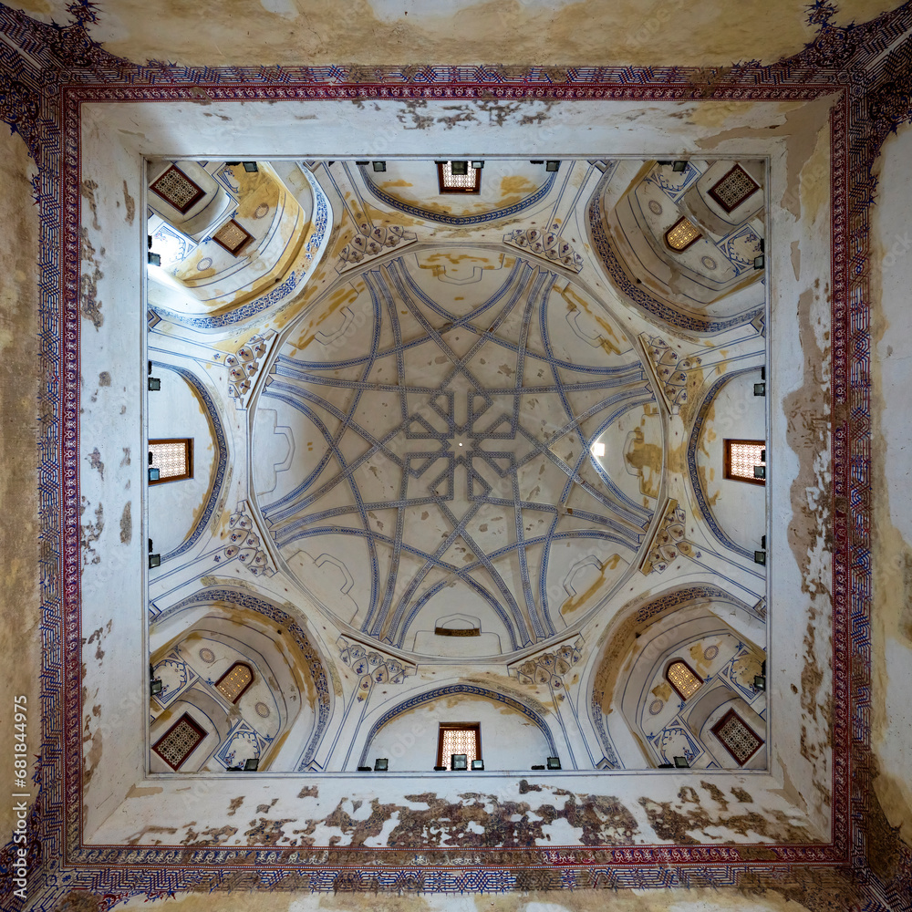 Ceiling of Mausoleum of the Seljuq sultan Ahmad Sanjar in Merv, an ...