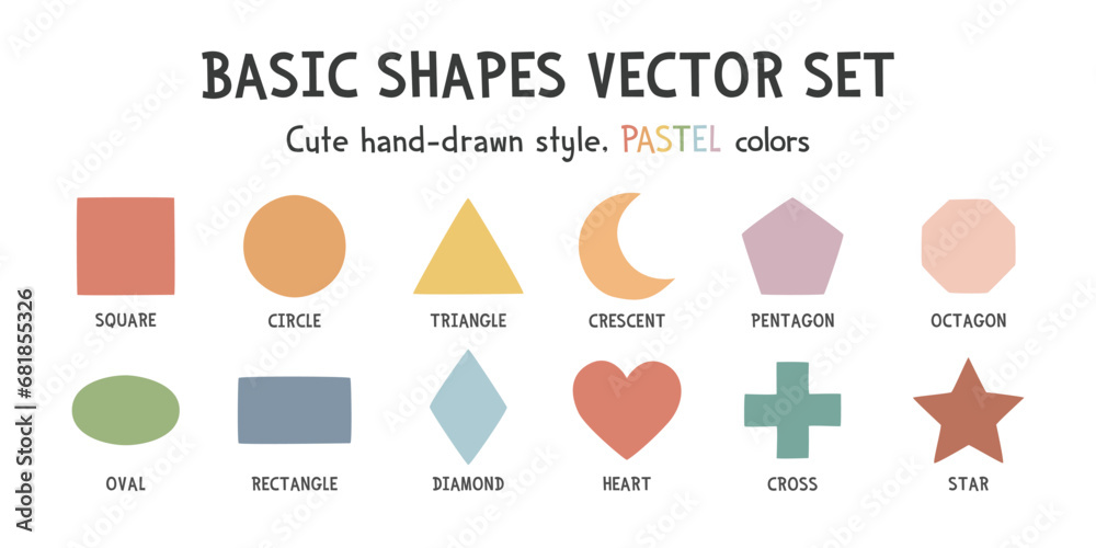 Image vectorielle Stock Basic shapes vector set. Colorful shapes vector ...