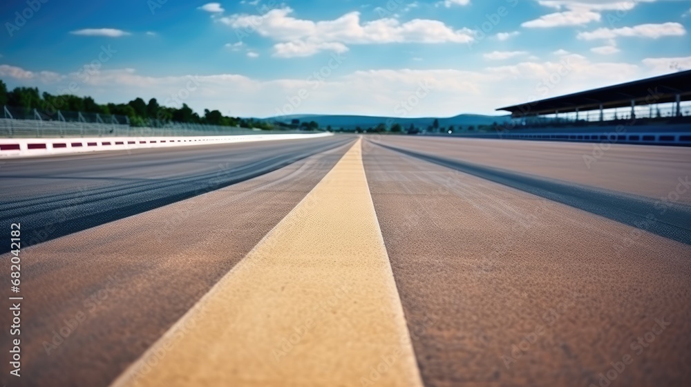 Ilustración de Stock F1 race track circuit road with motion blur and ...