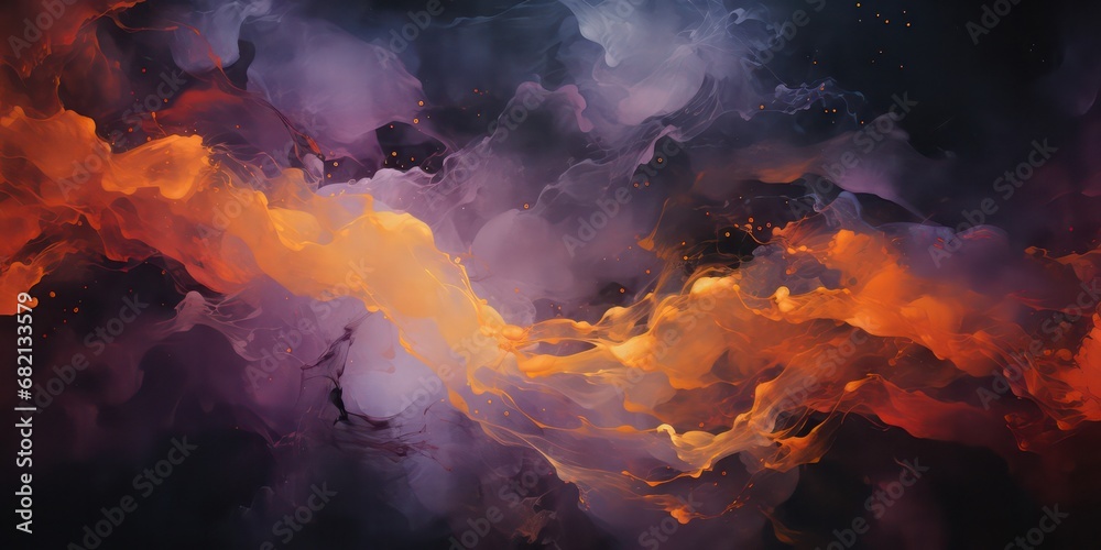 Style of wavy resin sheets with a color palette of dark violet and ...