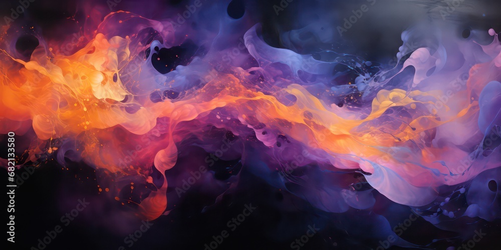 Style of wavy resin sheets with a color palette of dark violet and ...