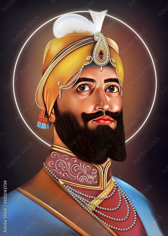 Guru Gobind Singh Ji Painting which is also Known as Tenth Sikh Guru of ...