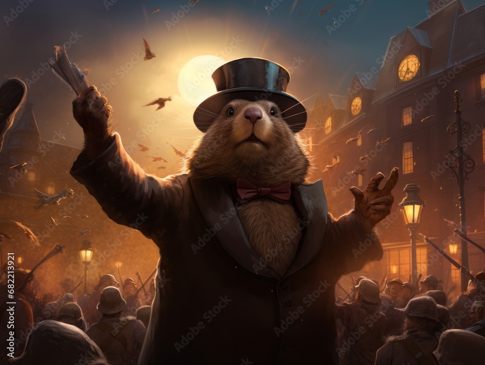 Illustration Stock Groundhog Day Unveiled: Exploring the Concept of ...