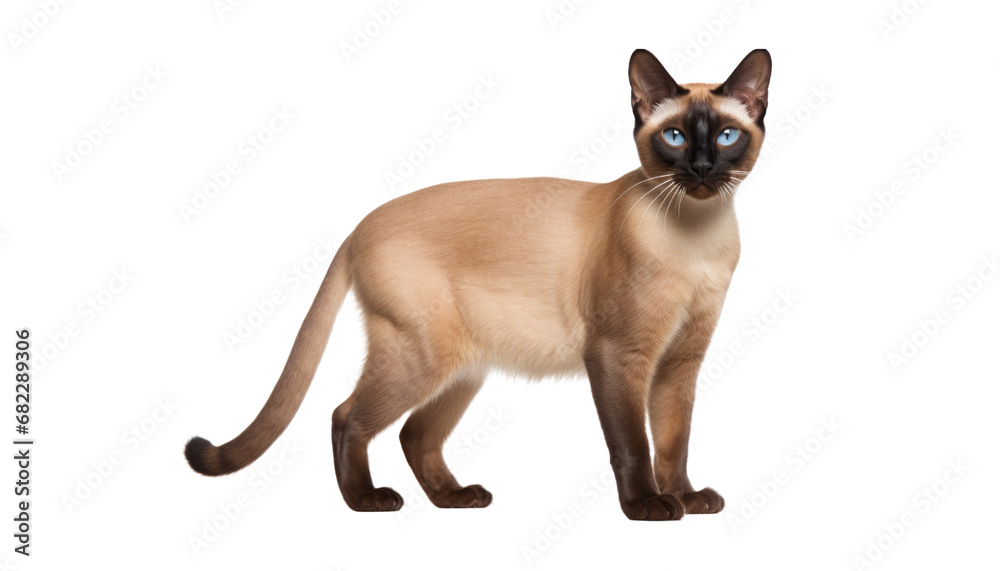 siamese cat standing isolated on transparent background cutout Stock ...