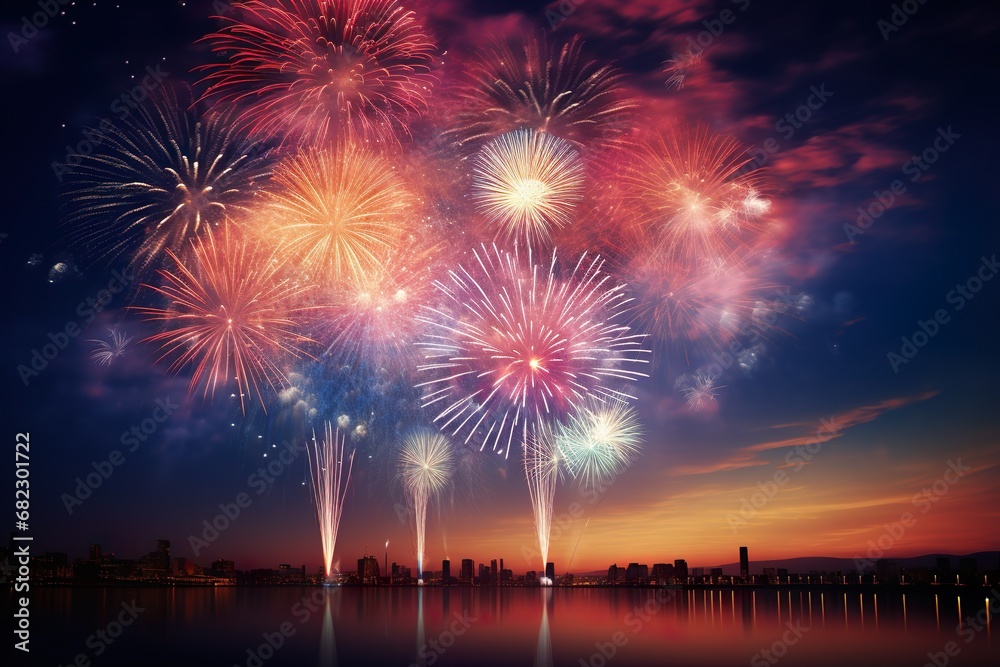 festival fireworks bright crackers background firework banner lights in ...