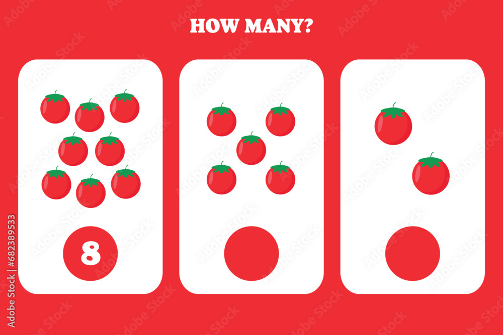 Counting game for kids. How many tomato are there? Educational ...