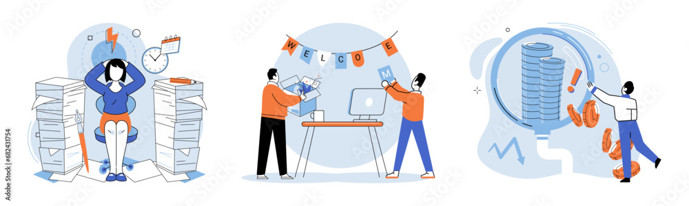 Image vectorielle Stock Business chaos. Vector illustration. Creating supportive and ...