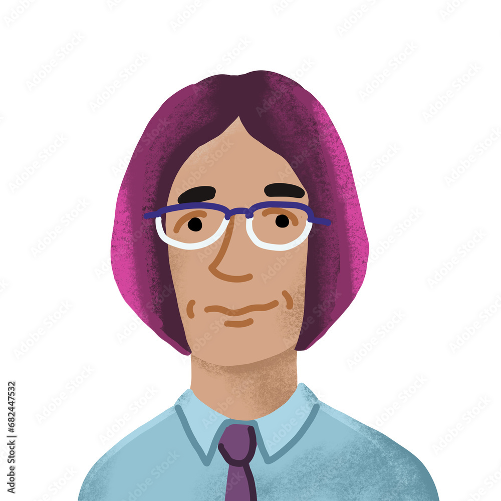 hand drawn profile picture portrait of imaginary person PNG image with ...