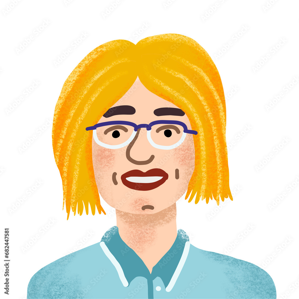 hand drawn profile picture portrait of imaginary person PNG image with ...