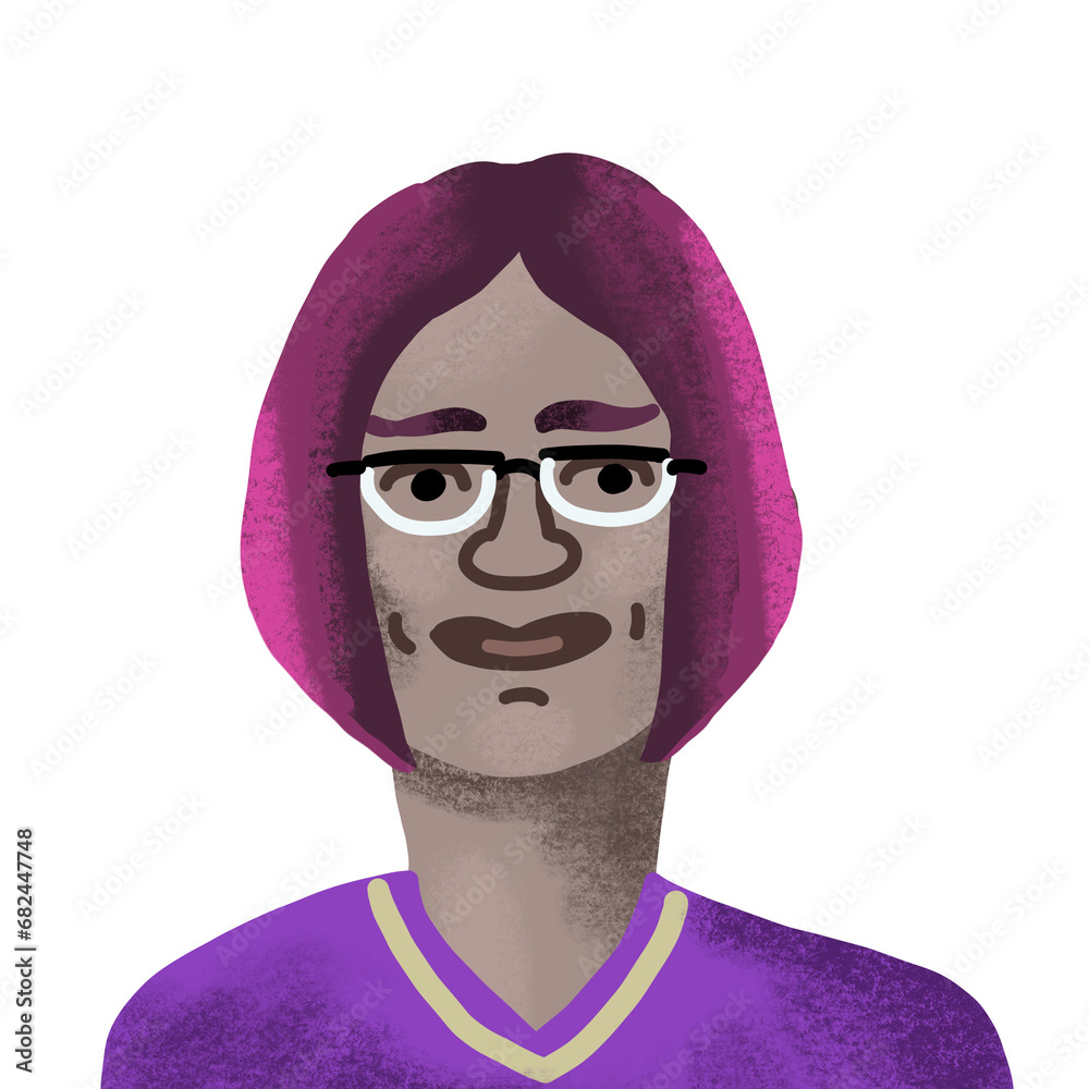 hand drawn profile picture portrait of imaginary person PNG image with ...