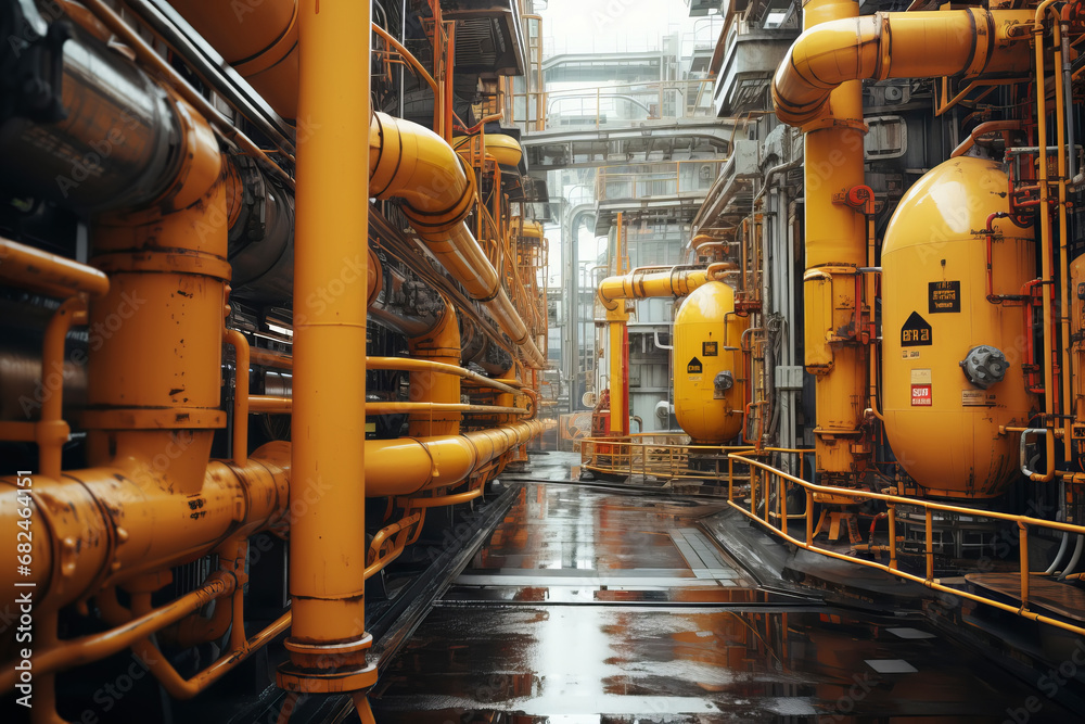 Pipeline, storage tanks and pipe rack of petroleum, chemical, hydrogen ...