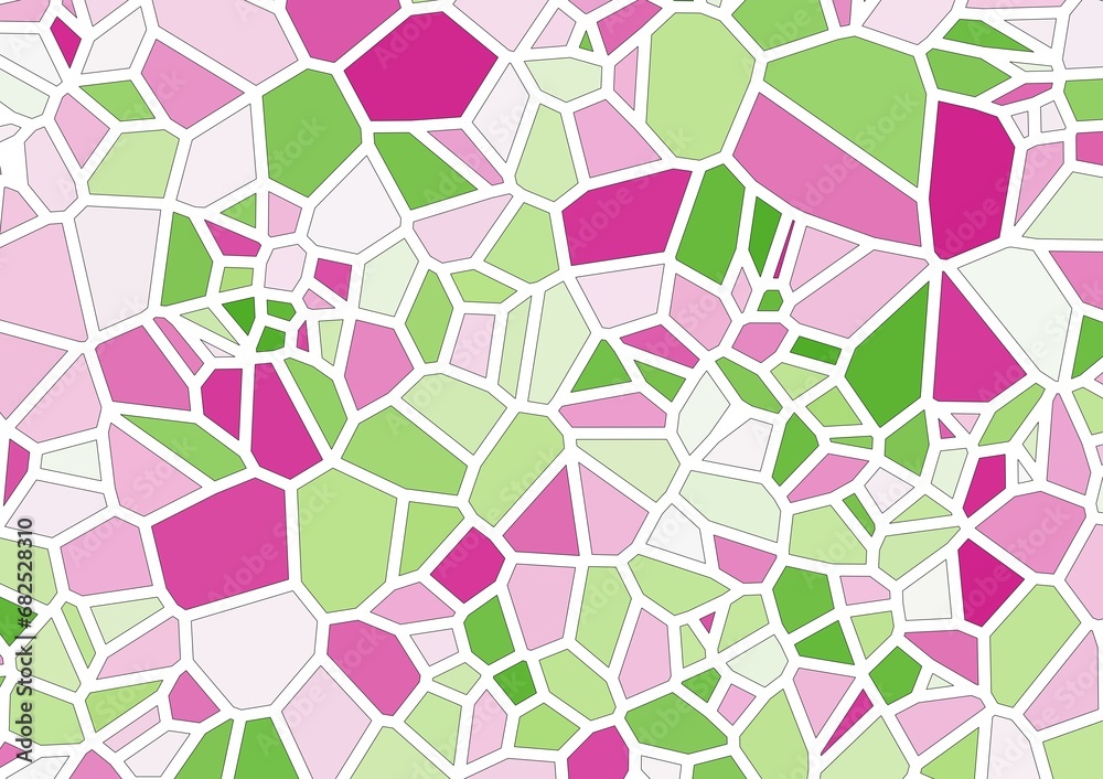 Diagrama de voronoi en tonalidades verde y rosa Stock Illustration ...