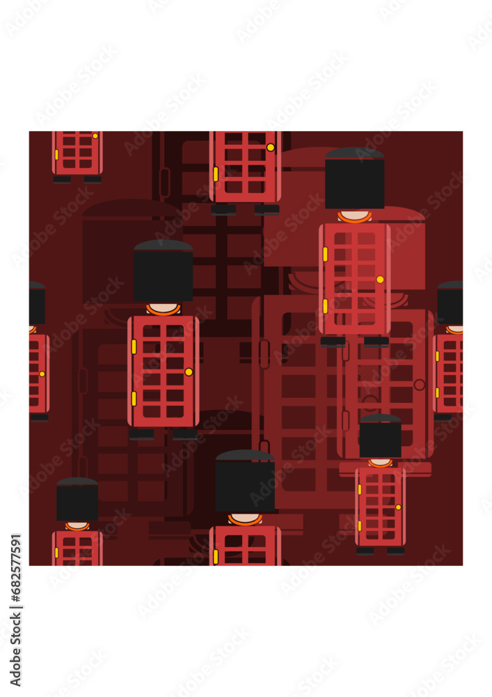 Editable Seamless Pattern of Combined Front View Typical English Royal ...