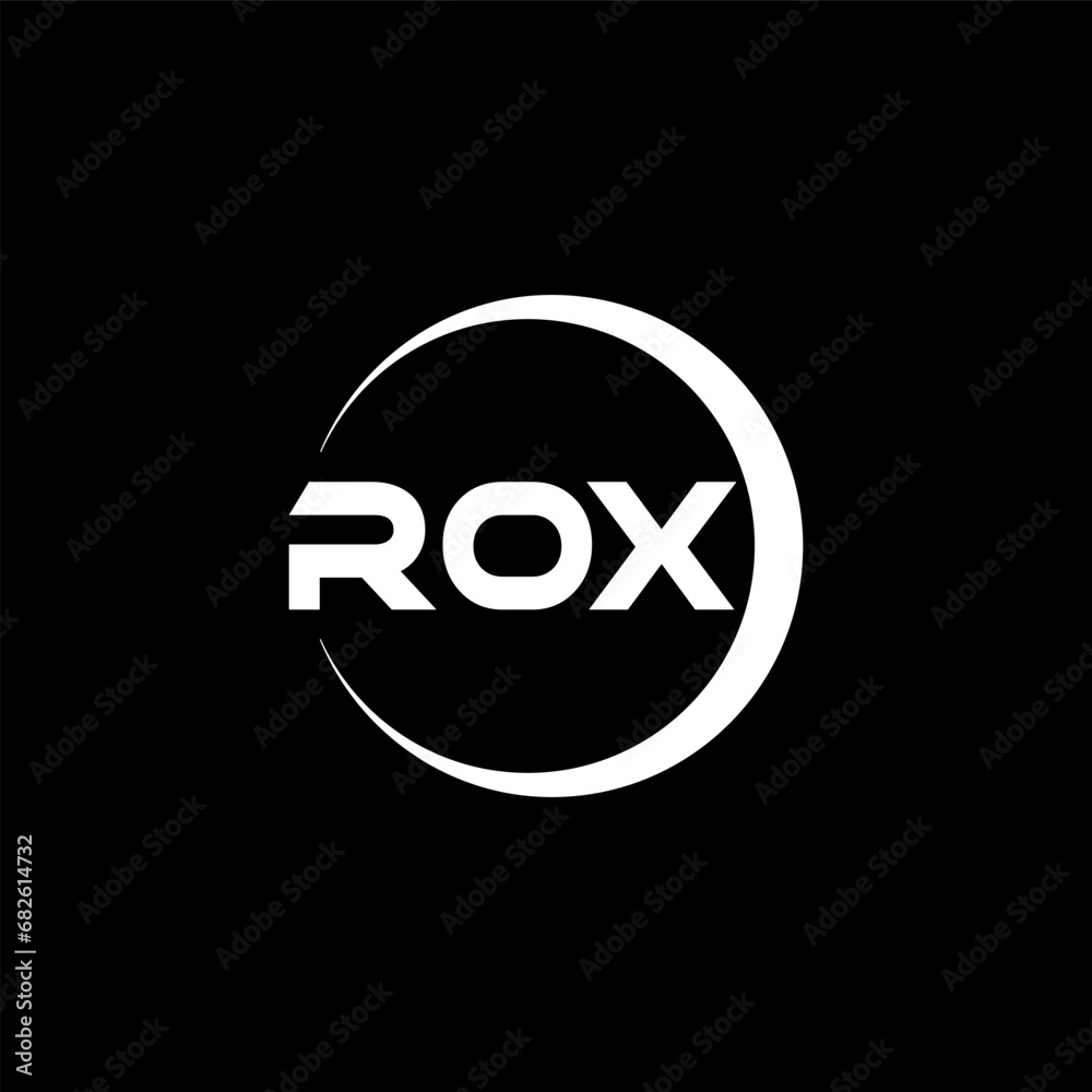 ROX letter logo design with black background in illustrator, cube logo ...