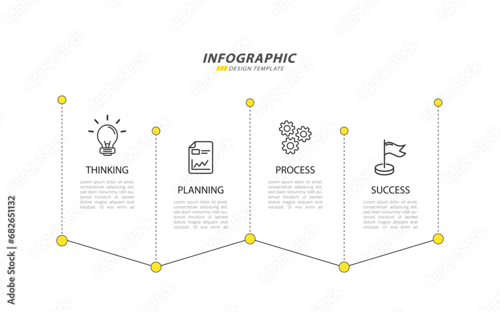 Timeline Creator infographic template. 4 Step timeline journey ...