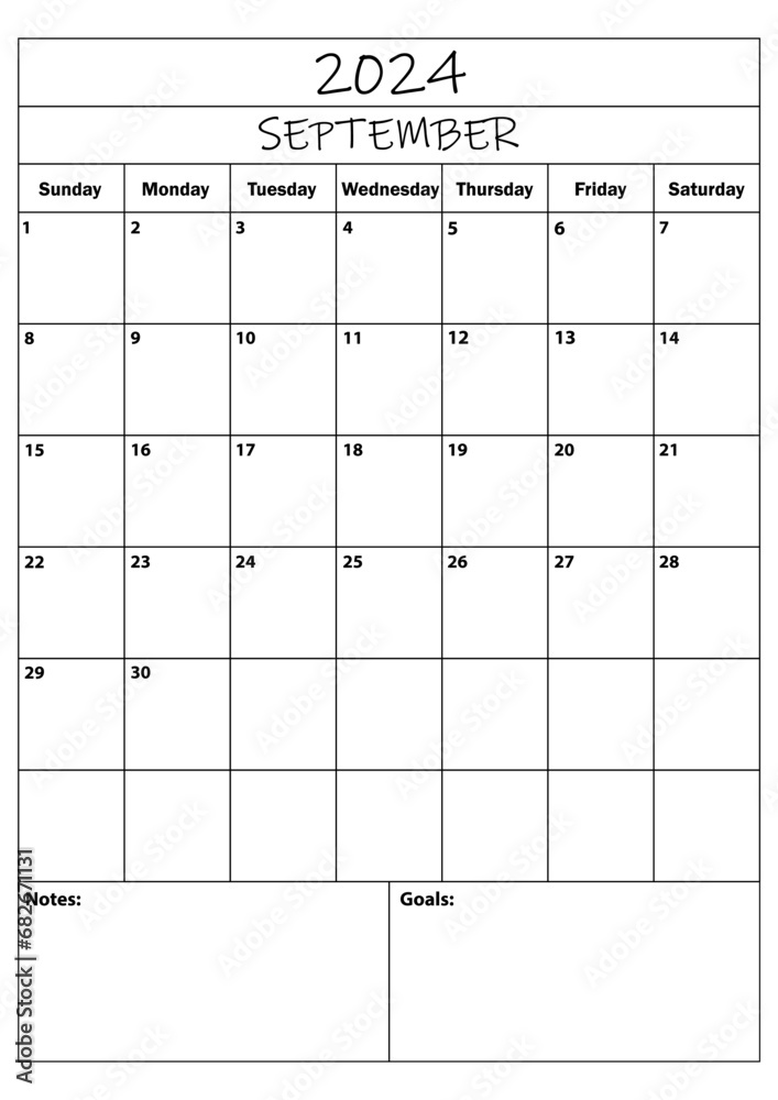 2024 SEPTEMBER planner. calendar planner. simple minimal calendar ...