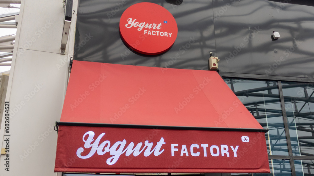 Yogurt Factory frozen yogurt Ice Cream logo text and sign text on ...