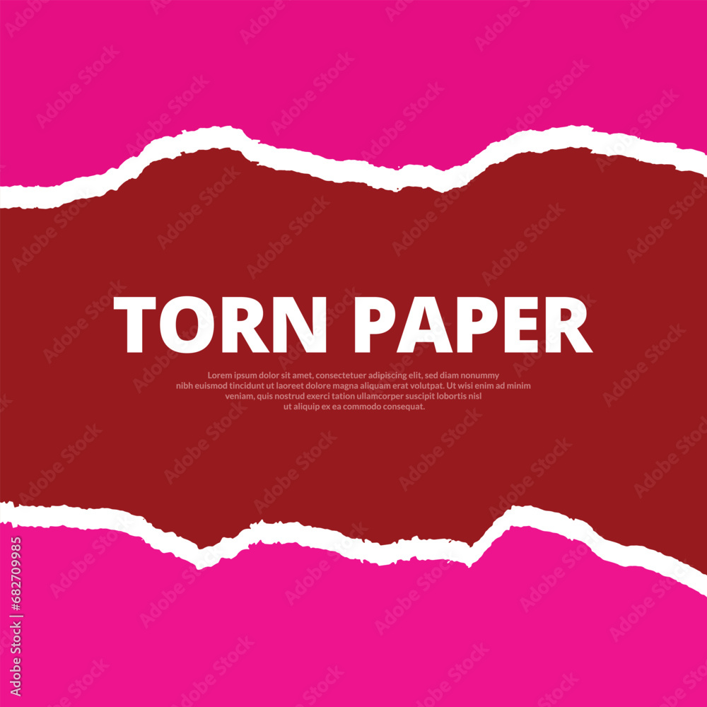 Maroon torn paper ripped sheet banner design with Pink Lemonade ...