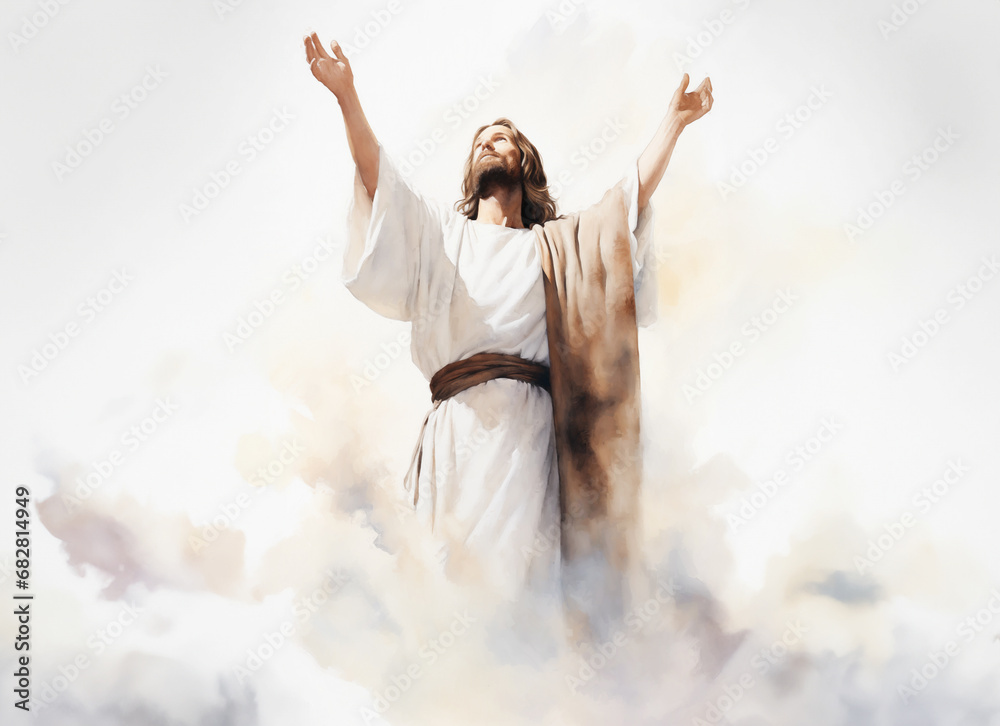 Jesus Christ the Lord with his arms raised to the sky - Abstract ...