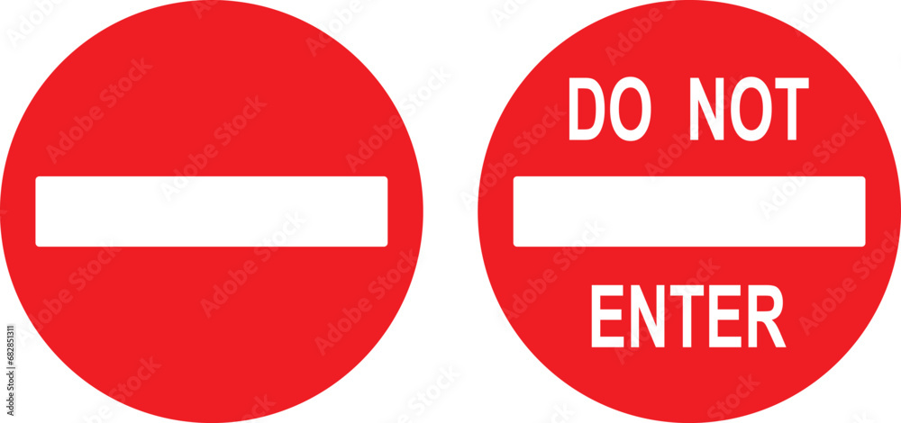 red no entry do not enter warning sign Stock Vector | Adobe Stock