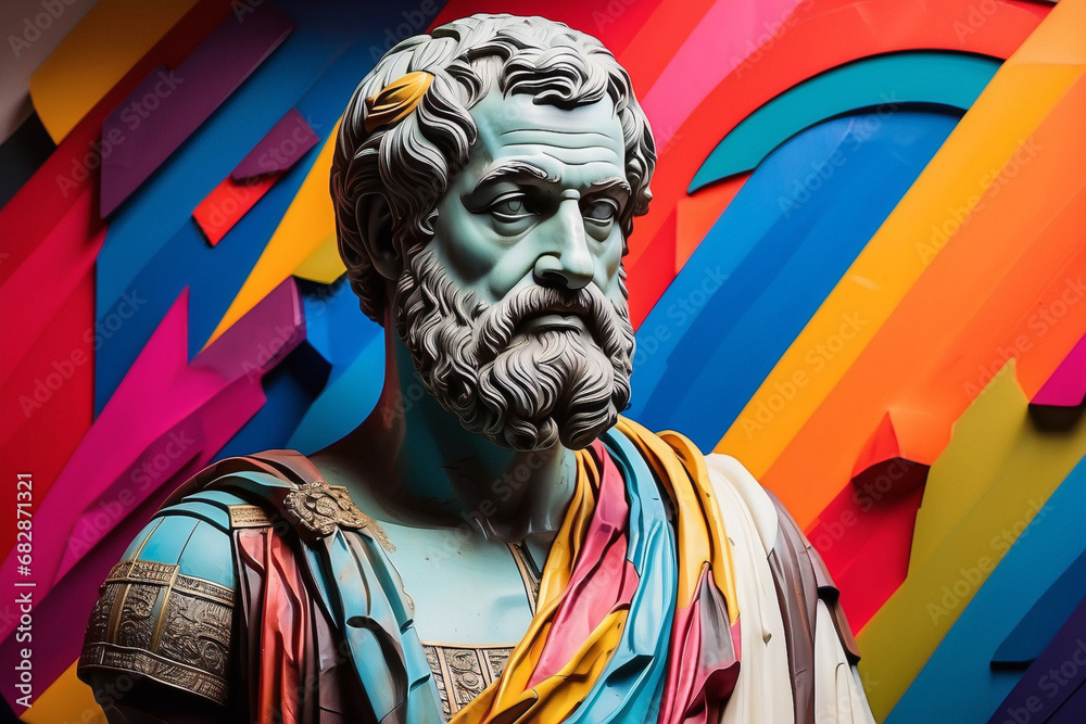 Стоковая иллюстрация «Bust of Aristotle, philosopher of Ancient Greece ...