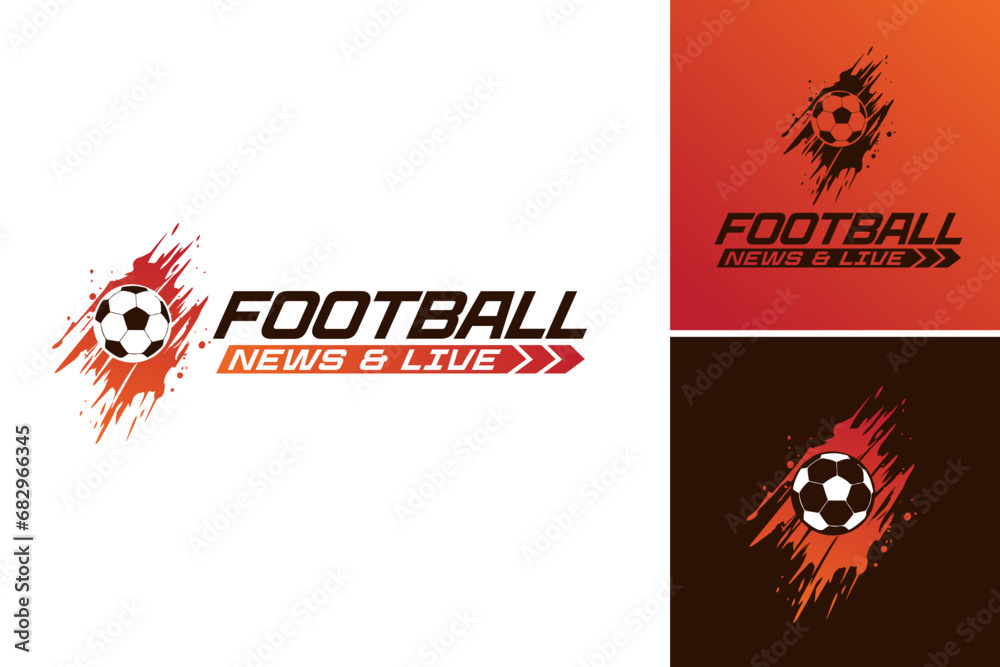 Football news and live logo is a dynamic and vibrant design perfect for ...