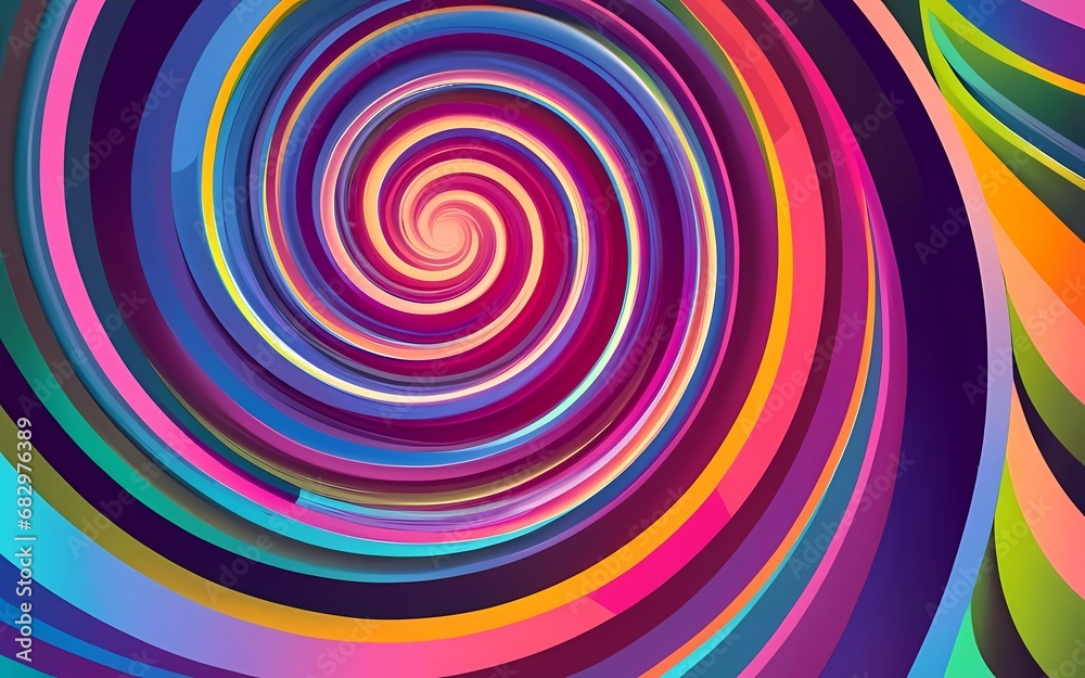 Espectro Brillante: Arte en Espiral y Colorido Arco Iris. Ilustración ...
