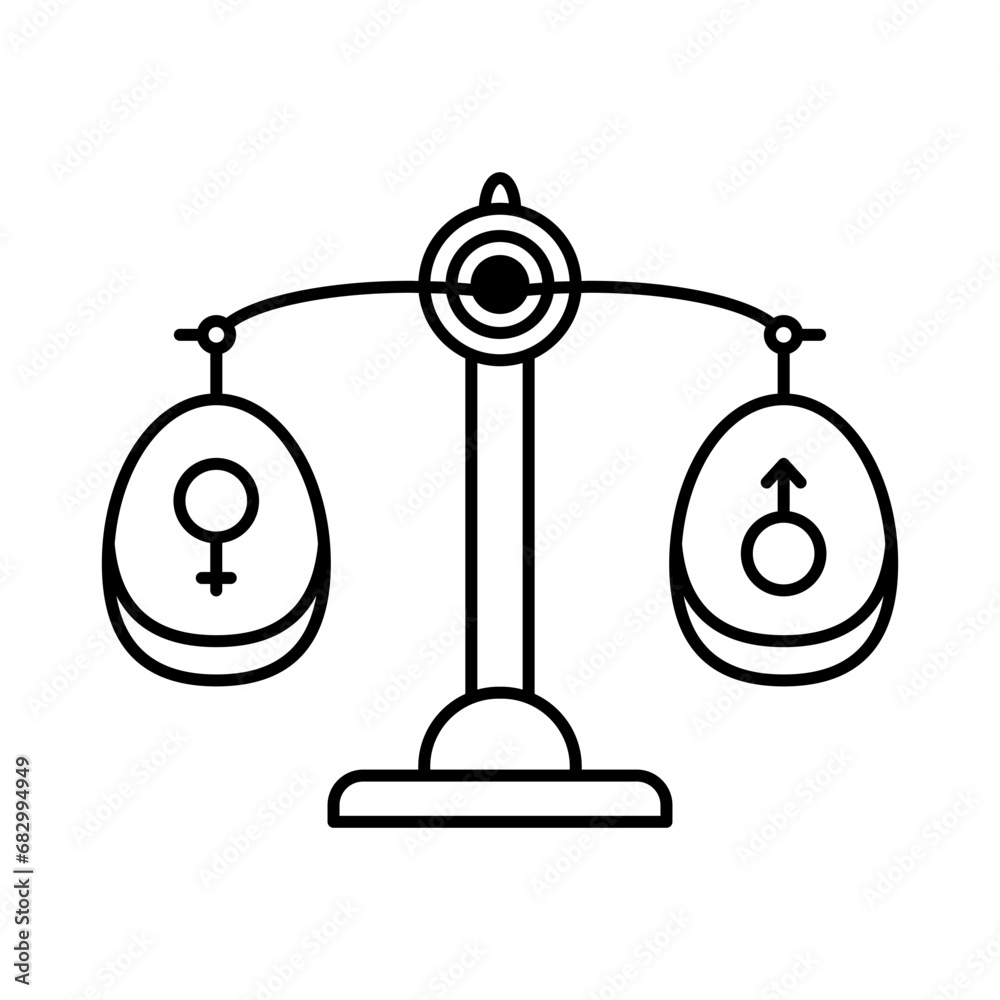 Gender Equality icon. The male symbol and the female symbol are ...